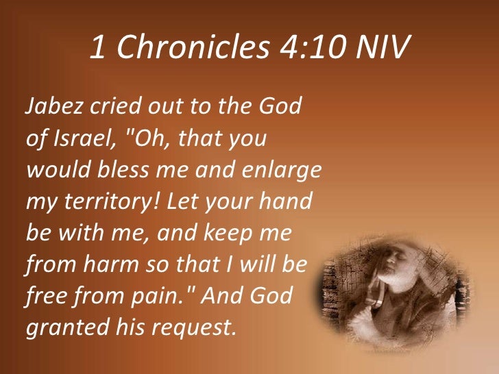 100829 The Prayer Of Jabez 1 Chronicles 4 9 10