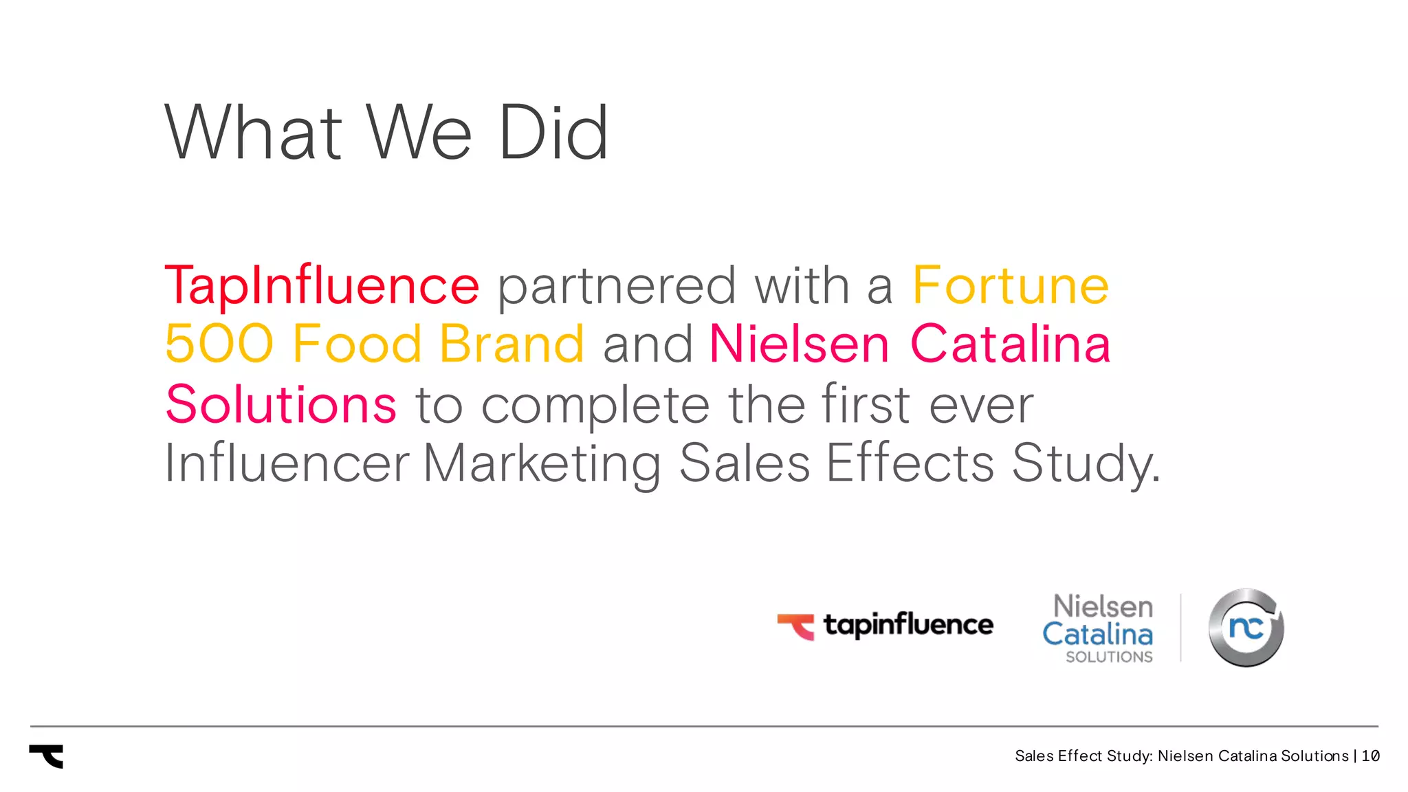 Sales Effect Study: Influencer Marketing / Nielsen Catalina Solutions ...