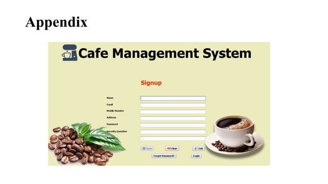 A summer Project Report on Cafe Management System | PPTX | Technology ...