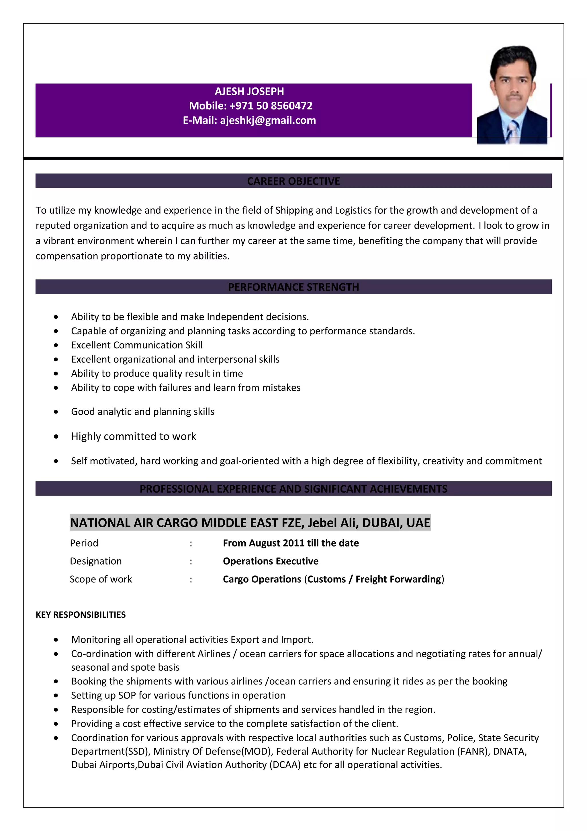 AJ CV | DOC | Air Travel | Travel Type