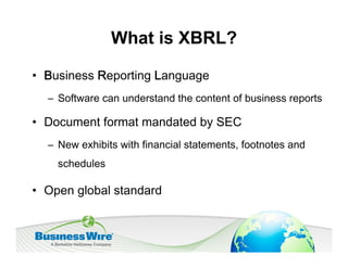 XBRL Factor: Extensible Business Reporting Language is Here | PPT