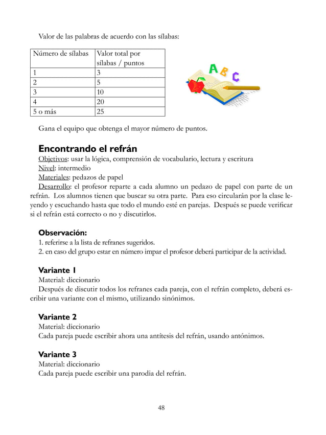 100 actividades para la ensenanza del español | PDF