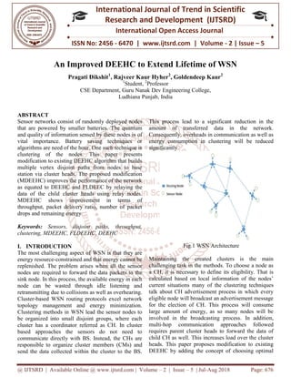 An Improved DEEHC to Extend Lifetime of WSN | PDF
