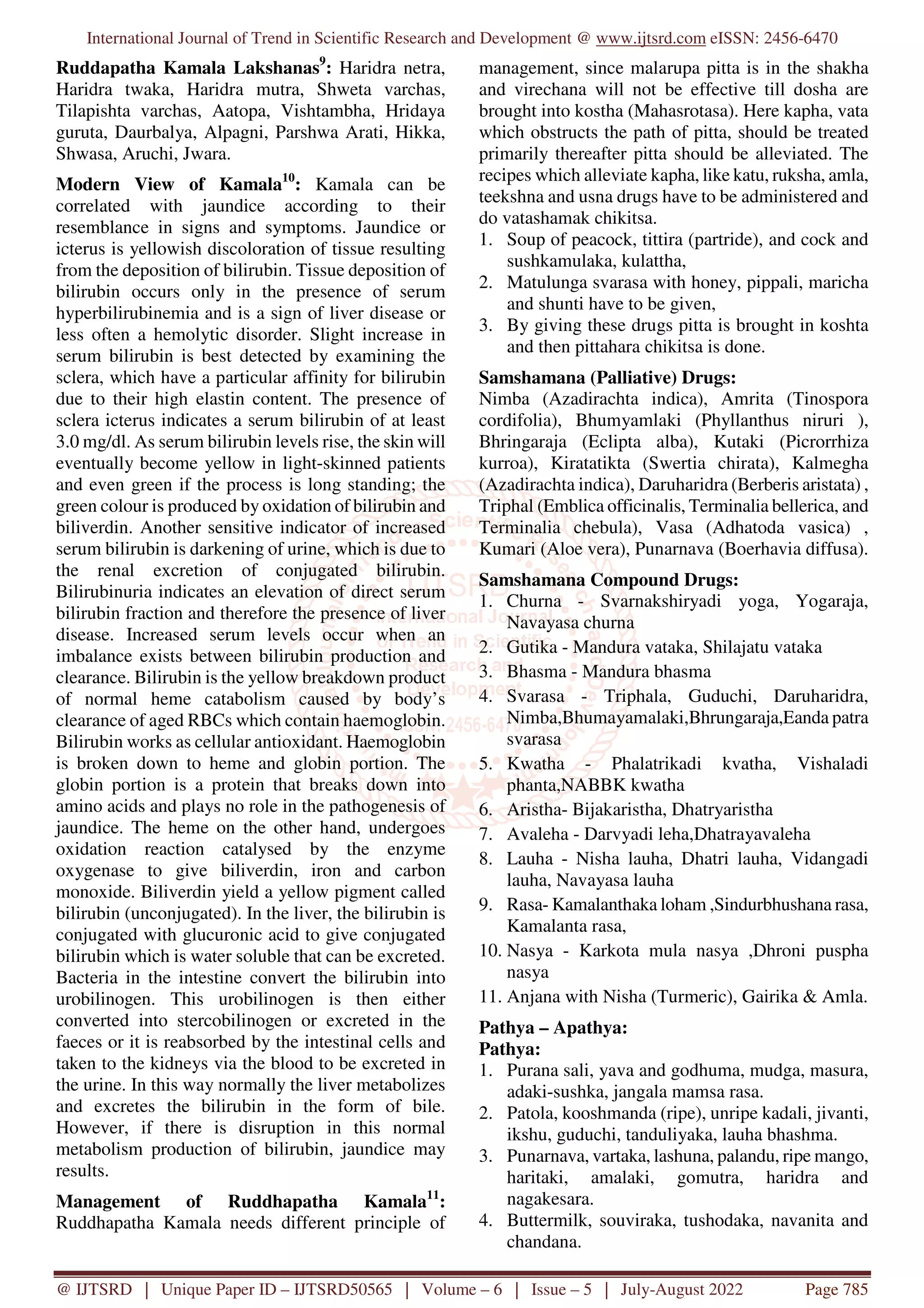 A Review on Ruddapatha Kamala with Special Reference to Obstructive ...