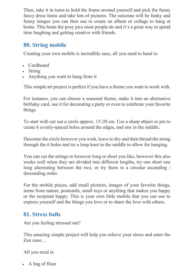 100+ Creative Personal Art Project Ideas | PDF