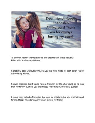 100+ Best Friendship Anniversary Quotes, Wishes and Status.pdf