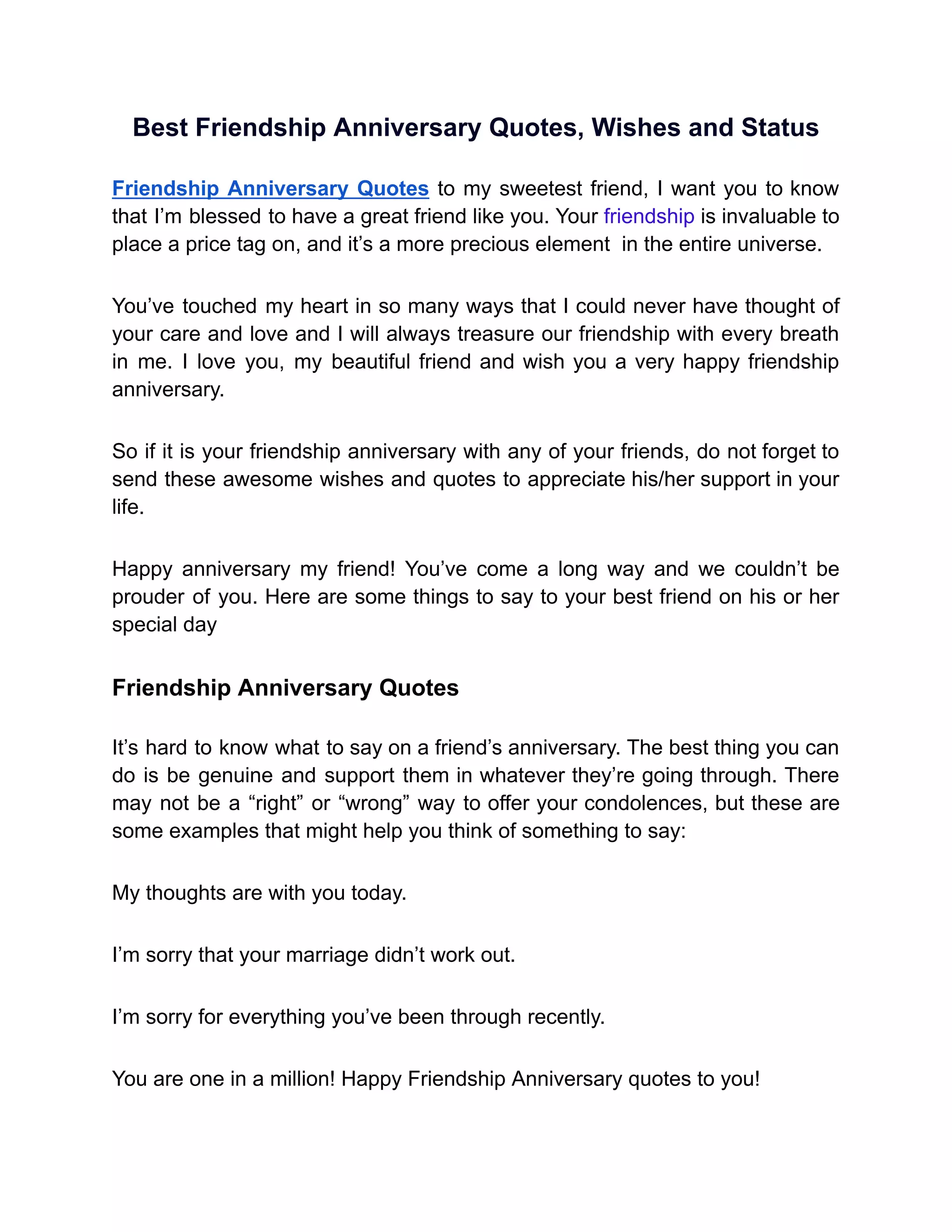 100+ Best Friendship Anniversary Quotes, Wishes and Status (1).pdf