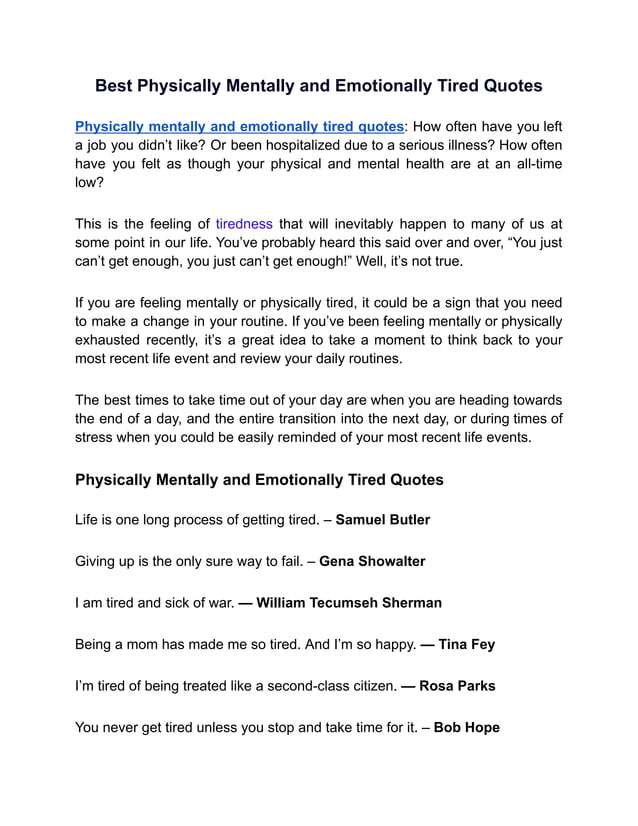 100+ Best Physically Mentally and Emotionally Tired Quotes.pdf