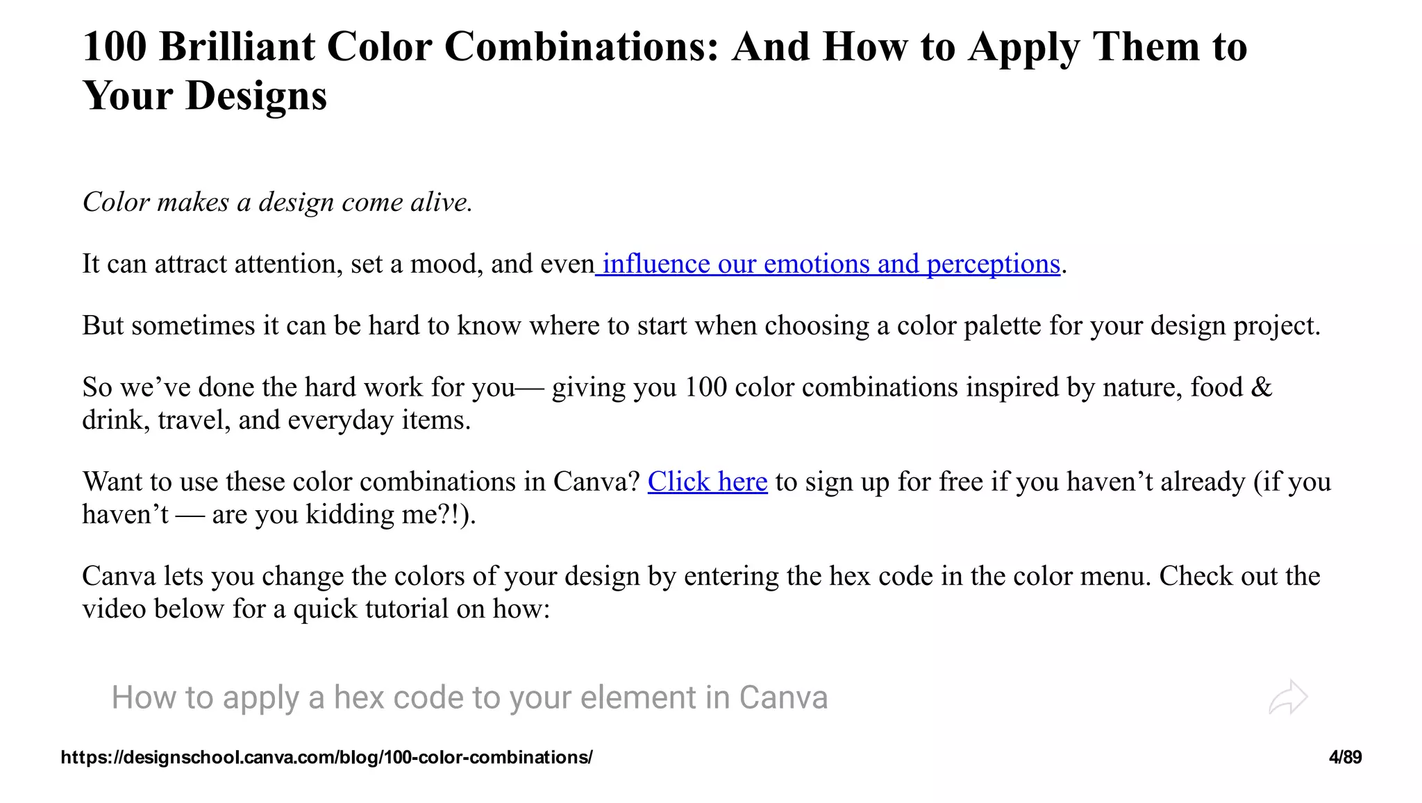 100 brilliant color combinations by Heera | PDF