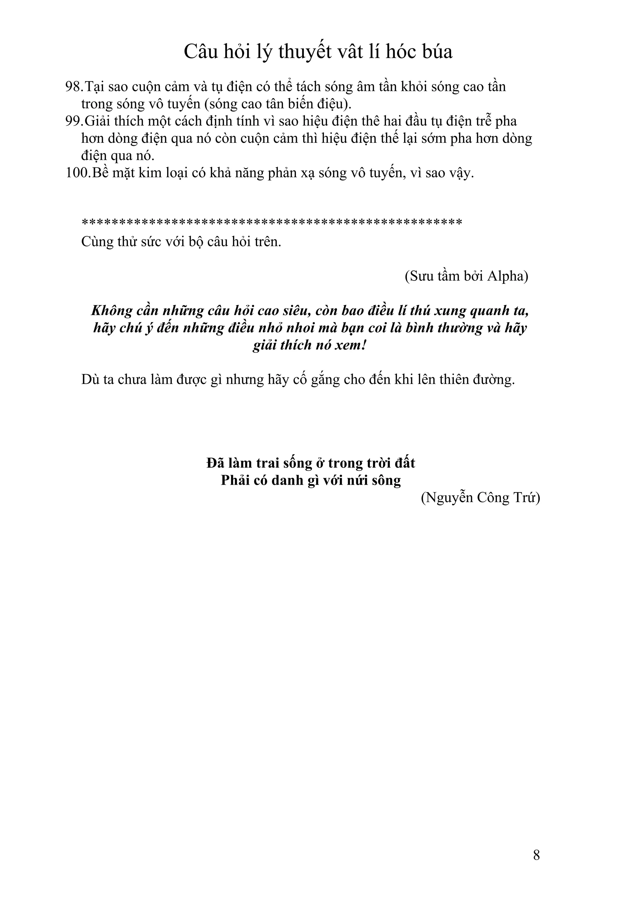 100 cau hoi ly thuyet vat li hoc bua.10992 | PDF