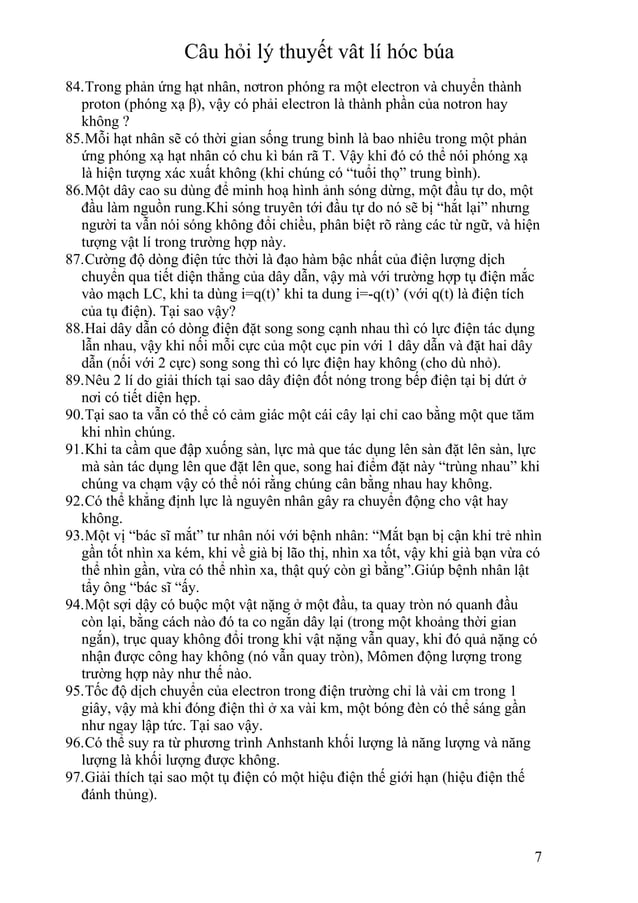 100 cau hoi ly thuyet vat li hoc bua.10992 | PDF