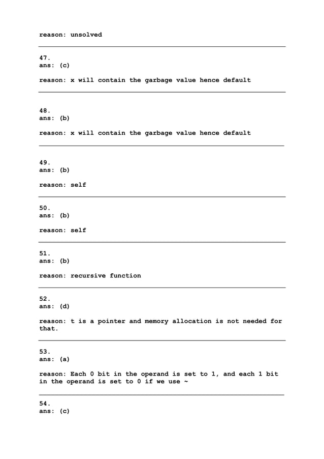 100 c interview questions answers | PDF