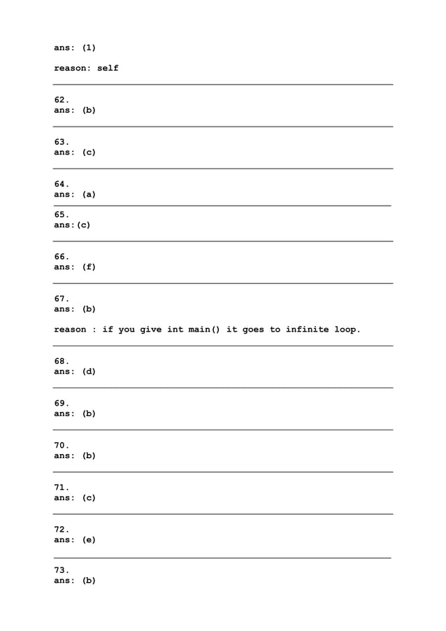 100 c interview questions answers | PDF