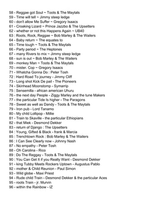 100 Classic Reggae Songs! | PDF | Reggae | Music