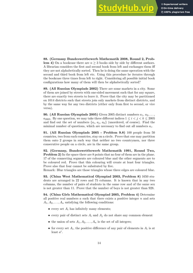 100 Combinatorics Problems (With Solutions) | PDF