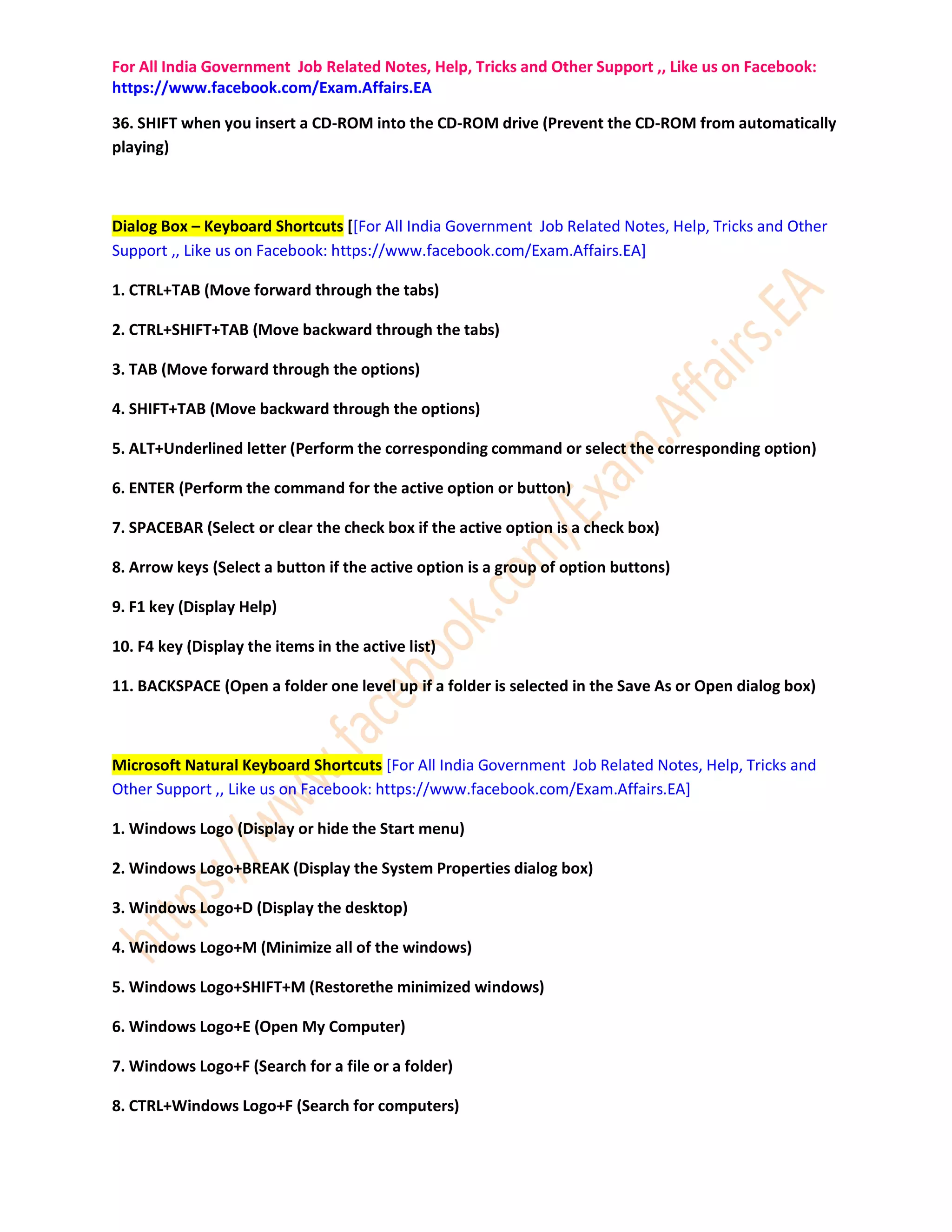 100 computer keyboard shortcut tips | PDF
