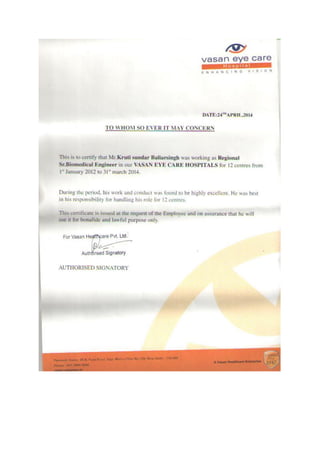 Experience certificate | PDF