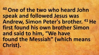 100 Days_Calling the First Disciples | PPTX