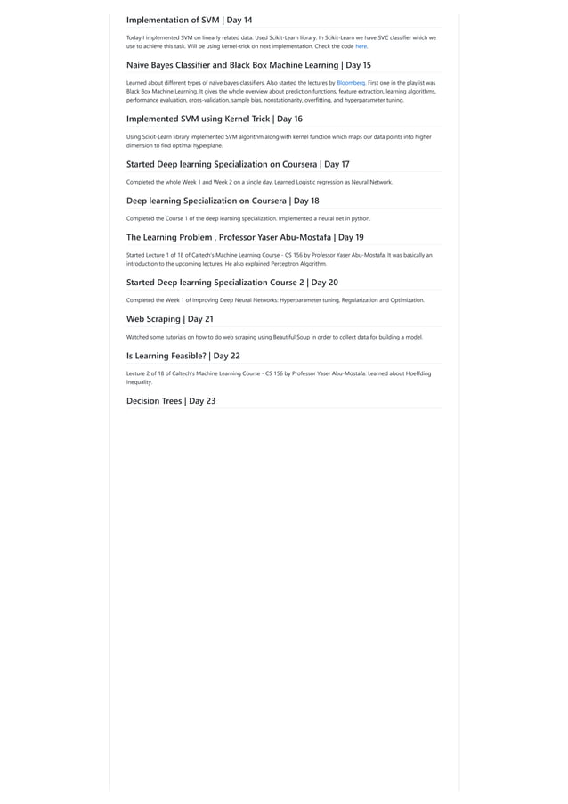 100 days of machine learning | PDF