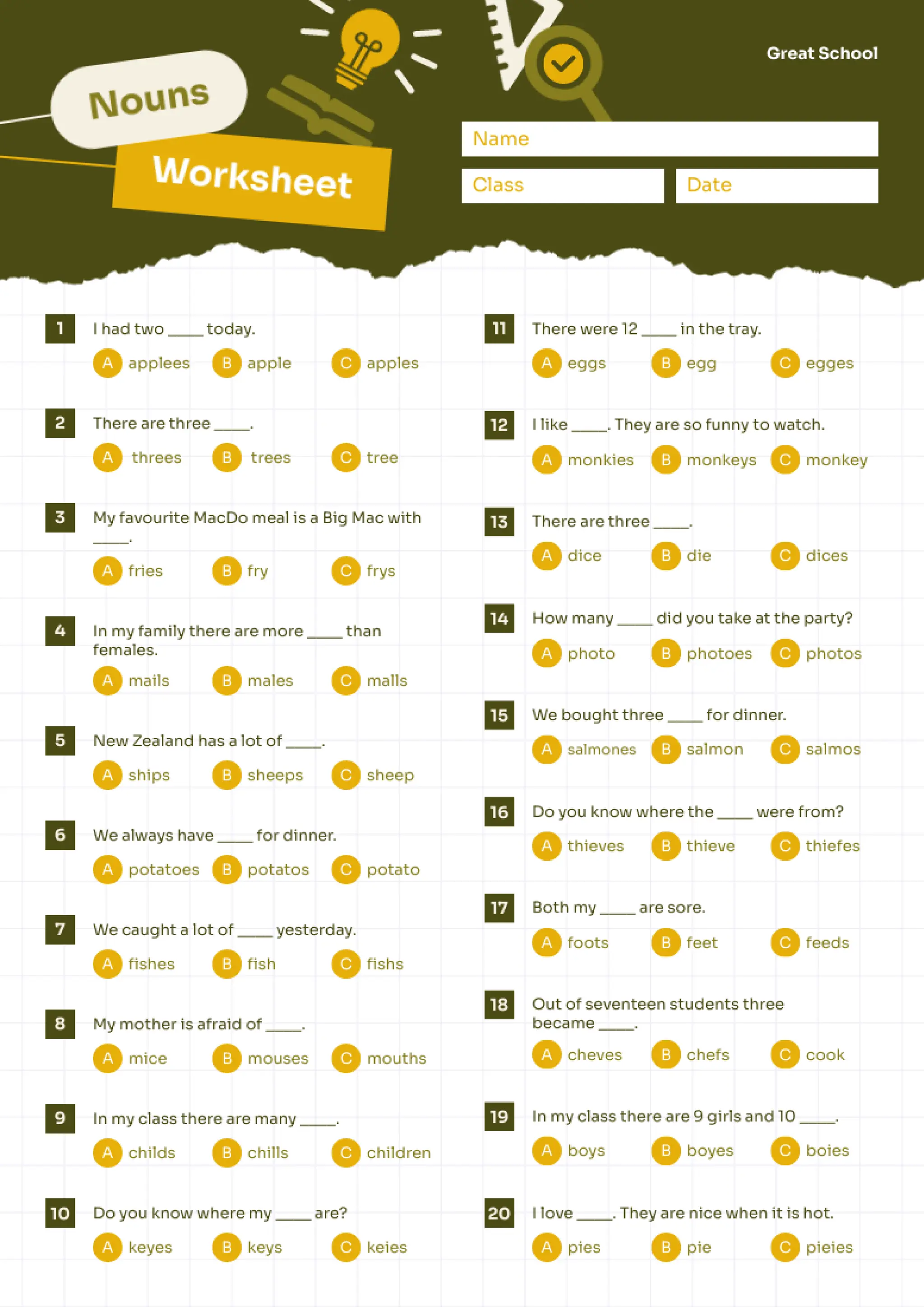 Nouns Worksheet - Your Ultimate Guide to Mastering Nouns | PDF