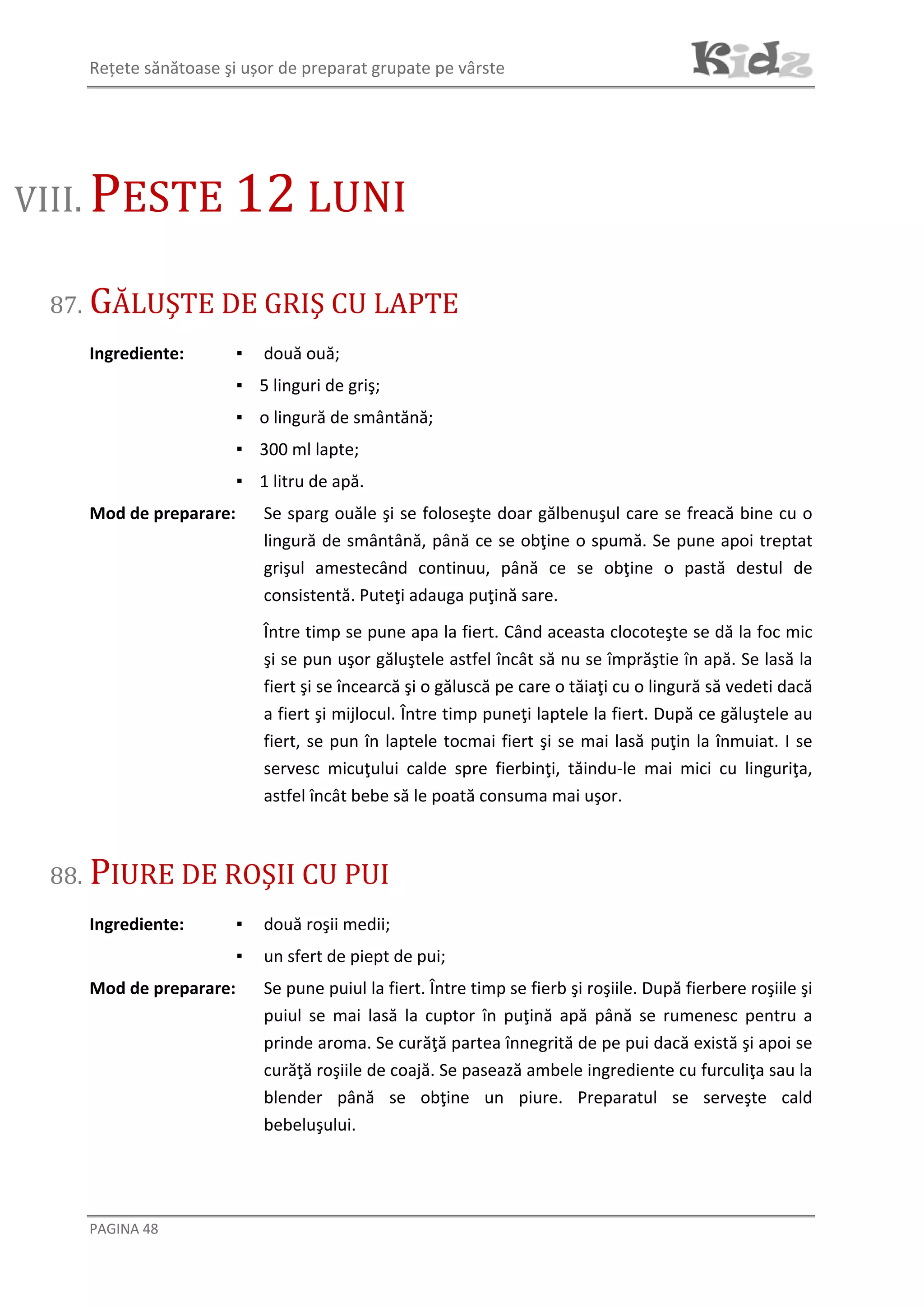 100 de retete pt bebelusi retete sanatoase si usor de preparat grupate ...