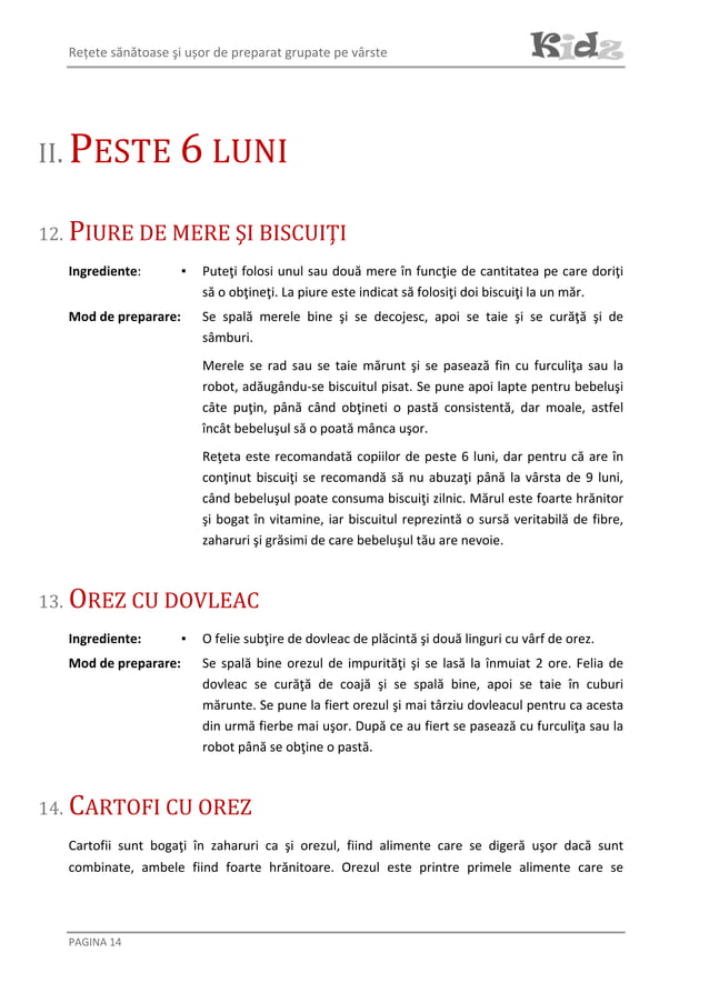 100 de retete pt bebelusi retete sanatoase si usor de preparat grupate ...