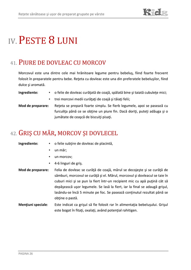 100 de retete pt bebelusi retete sanatoase si usor de preparat grupate ...