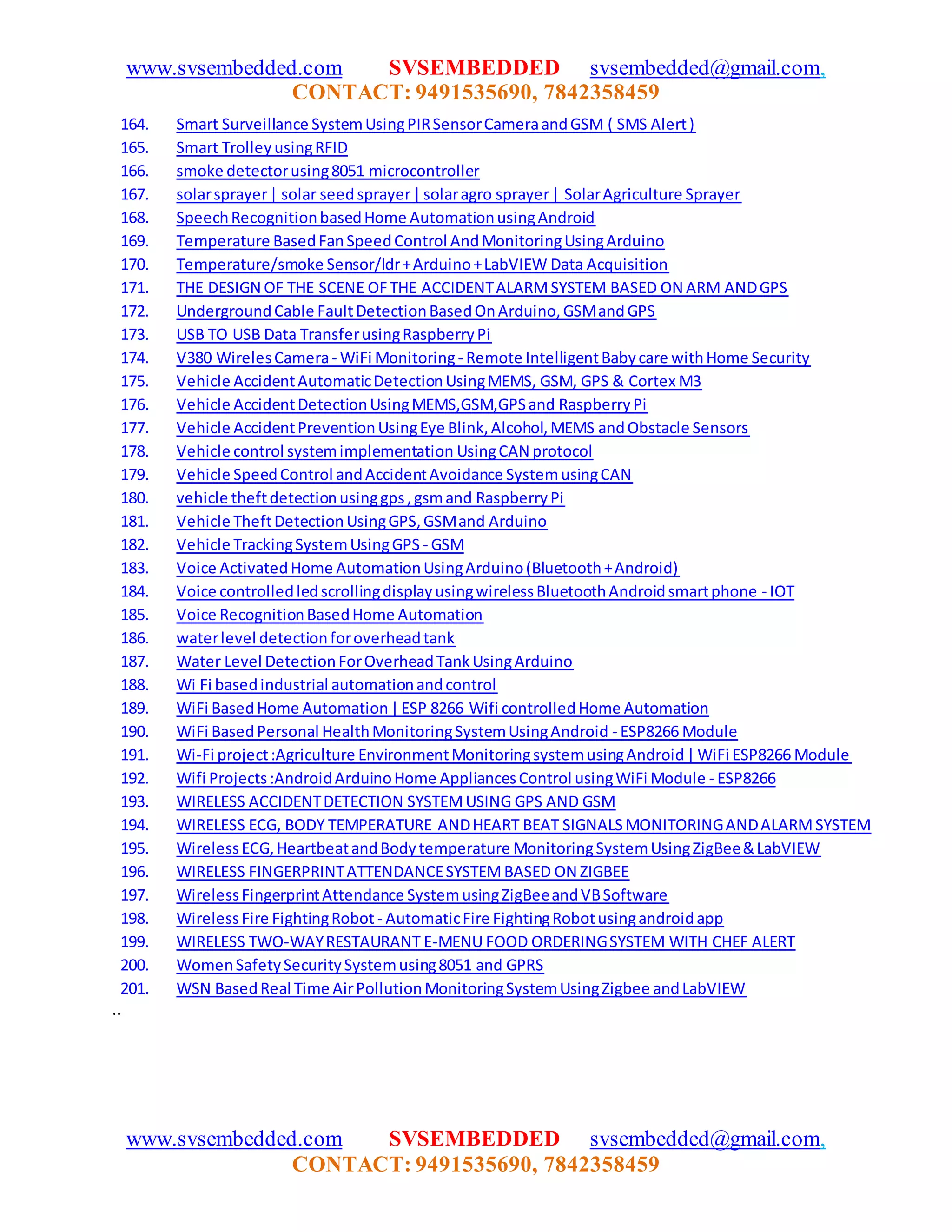 100+ embedded systems projects for engineering students | DOCX