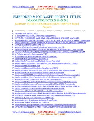 100+ embedded systems projects for engineering students | DOCX
