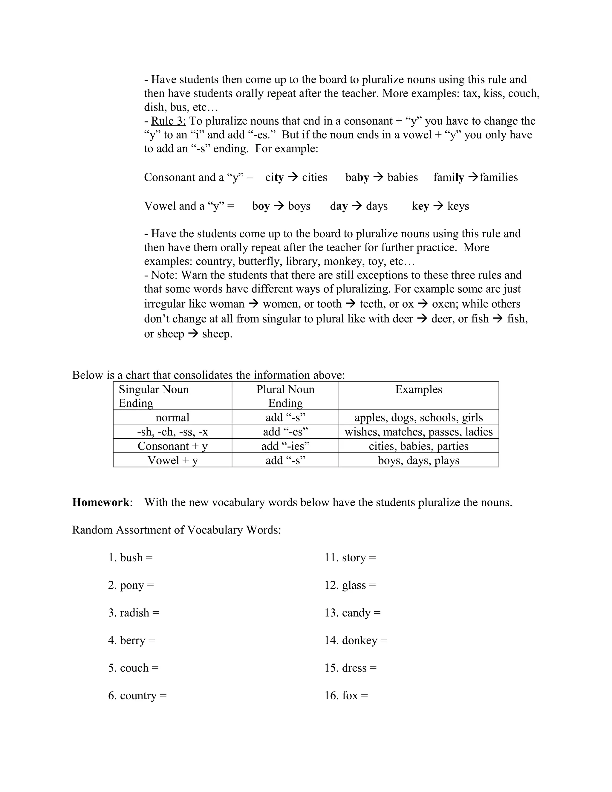 100 Lesson Plans (Parts of Speech) | DOC