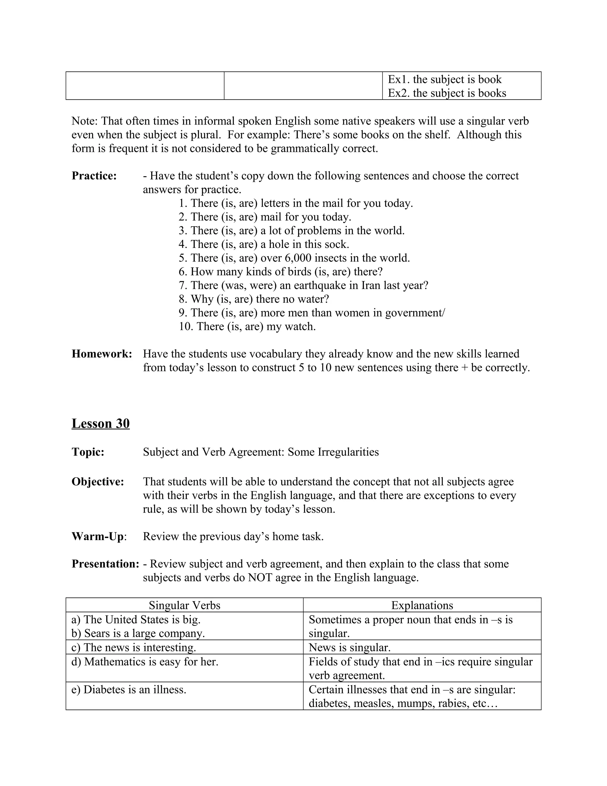 100 Lesson Plans (Parts of Speech) | DOC