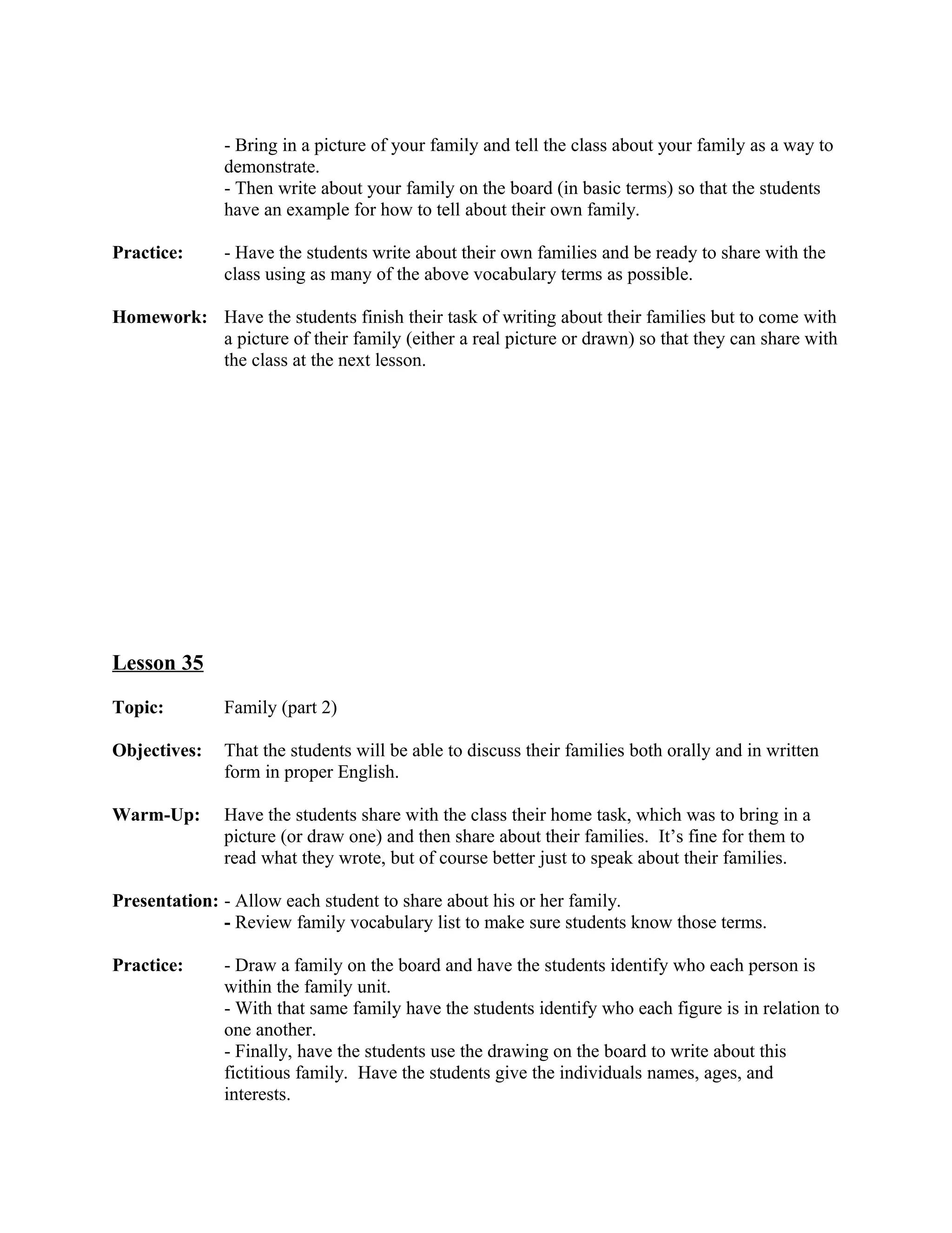 100 Lesson Plans (Parts of Speech) | DOC