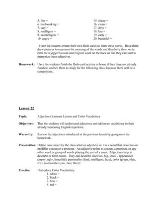 100 Lesson Plans (Parts of Speech) | DOC