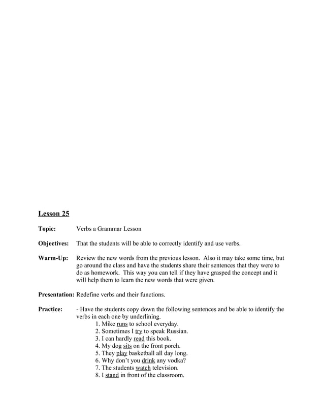 100 Lesson Plans (Parts of Speech) | DOC | National & Civic Holidays ...