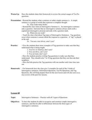 100 Lesson Plans (Parts of Speech) | DOC
