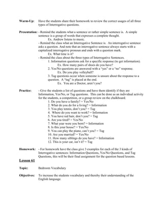 100 Lesson Plans (Parts of Speech) | DOC