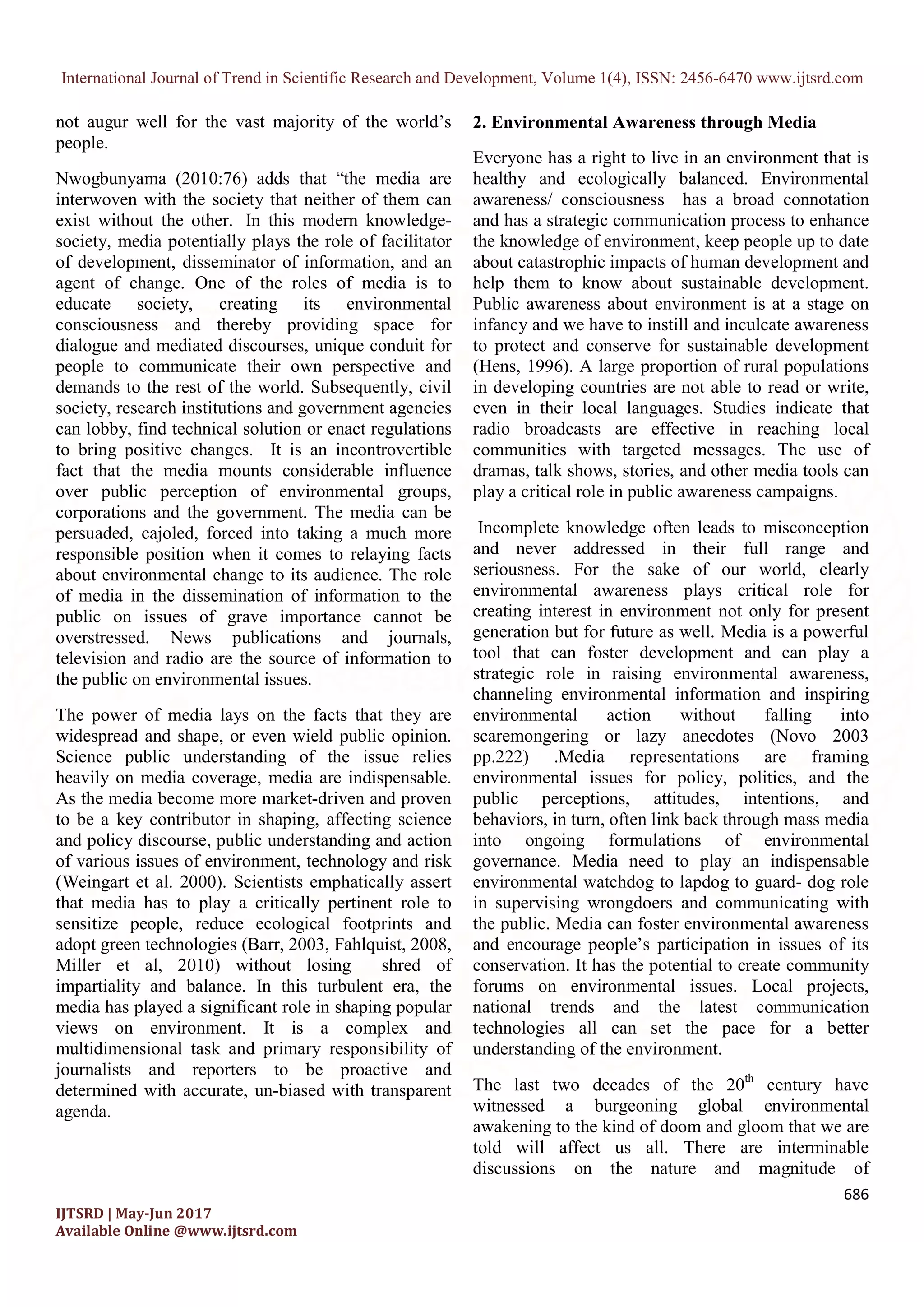 Environmental Crisis and the Role of Media | PDF