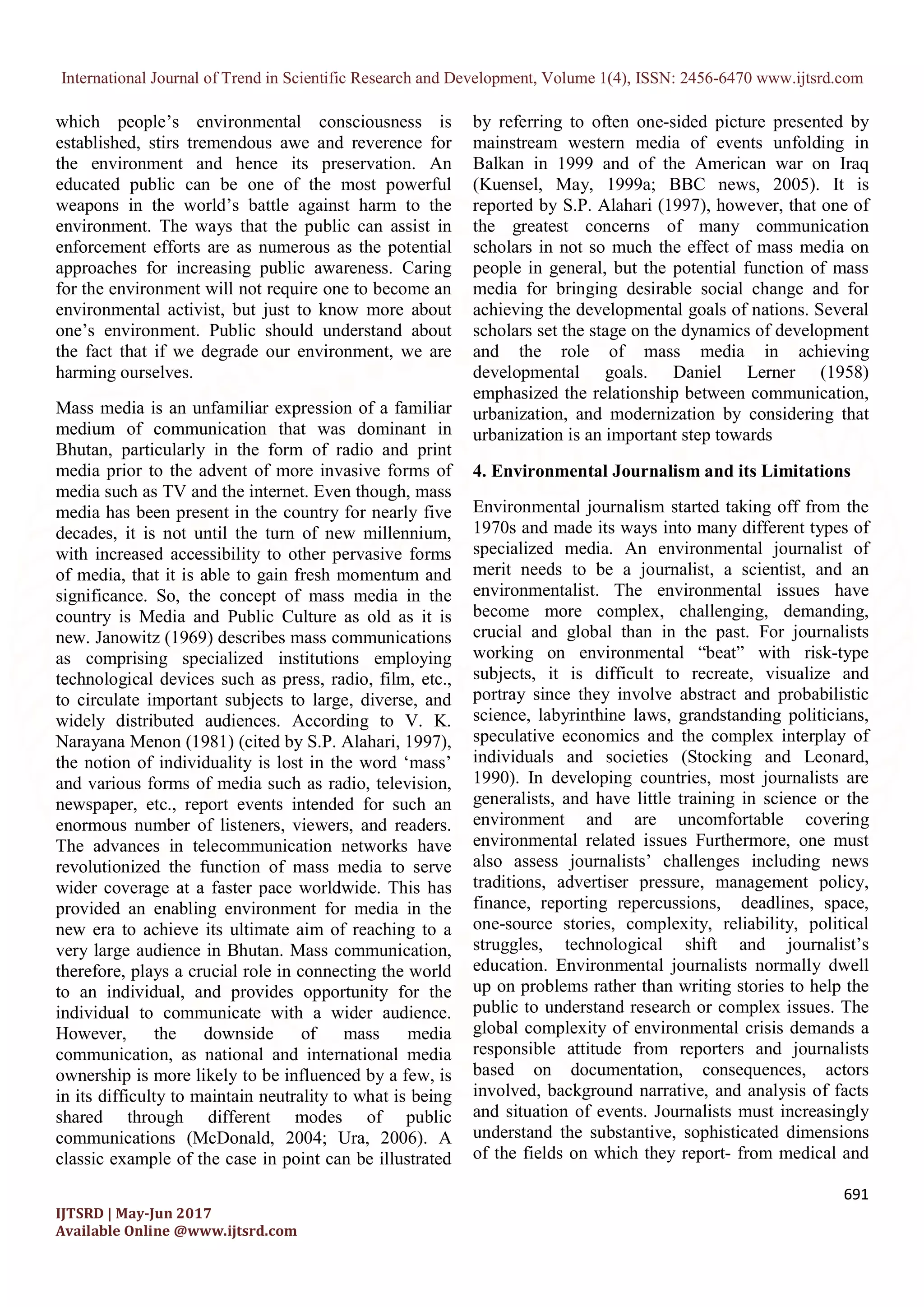 Environmental Crisis and the Role of Media | PDF