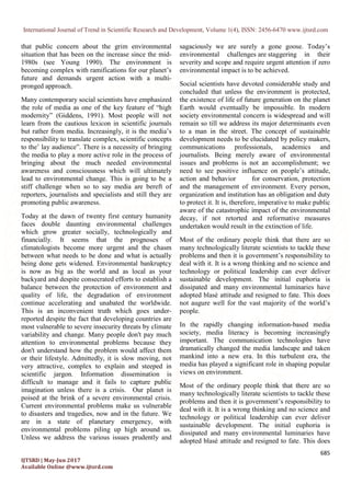 Environmental Crisis and the Role of Media | PDF