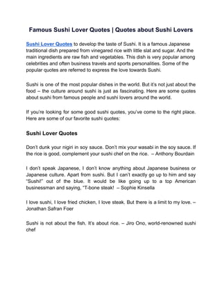 100 Famous Sushi Lover Quotes _ Quotes about Sushi Lovers.pdf
