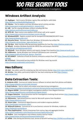 100 Free Security Tools For ethical hackers and forensic investigators ...