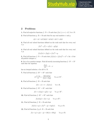 100 Functional Equations Problems (With Solutions) | PDF