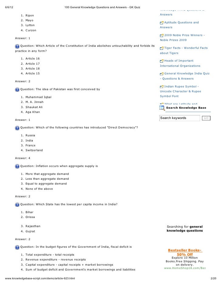 100 General Knowledge Questions And Answers Gk Quiz 100 General Knowledge Questions And Answers Gk Quiz