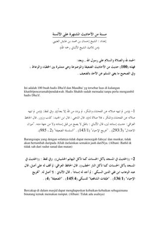 100 hadis dha'if & palsu yang masyhur di kalangan masyarakat | PDF