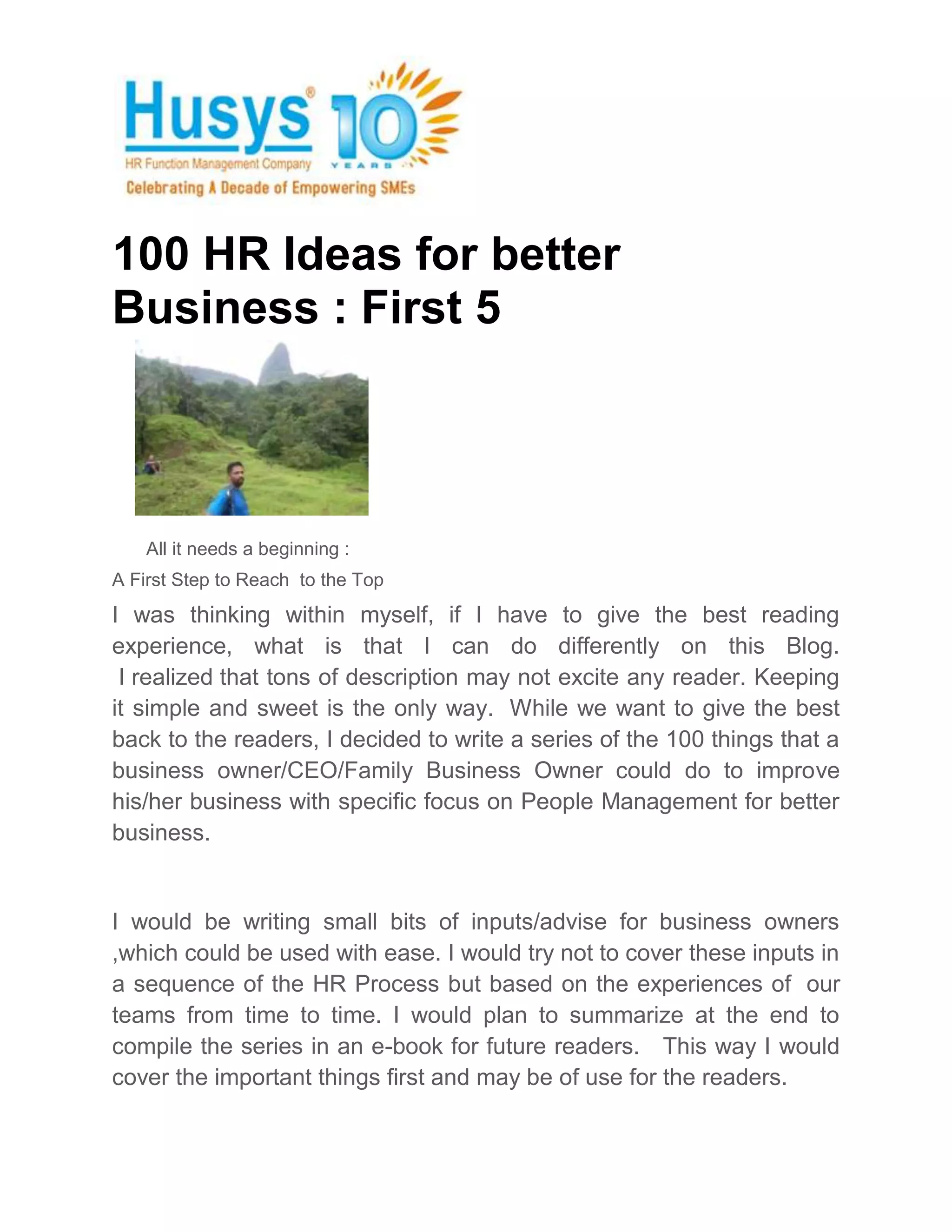 100 hr ideas for better business | DOCX