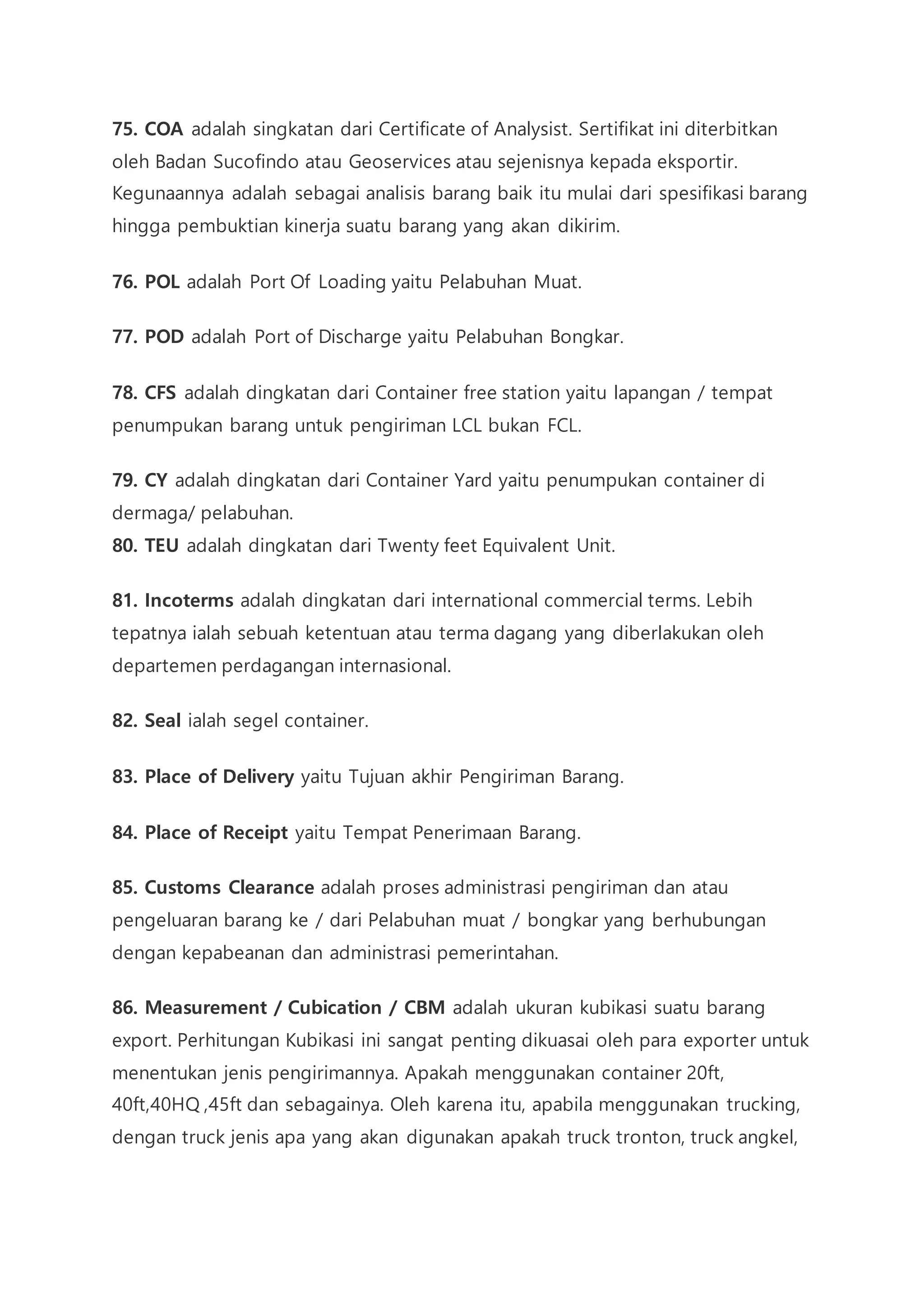 100 istilah dalam ekspor impor yang wajib diketahui | DOCX