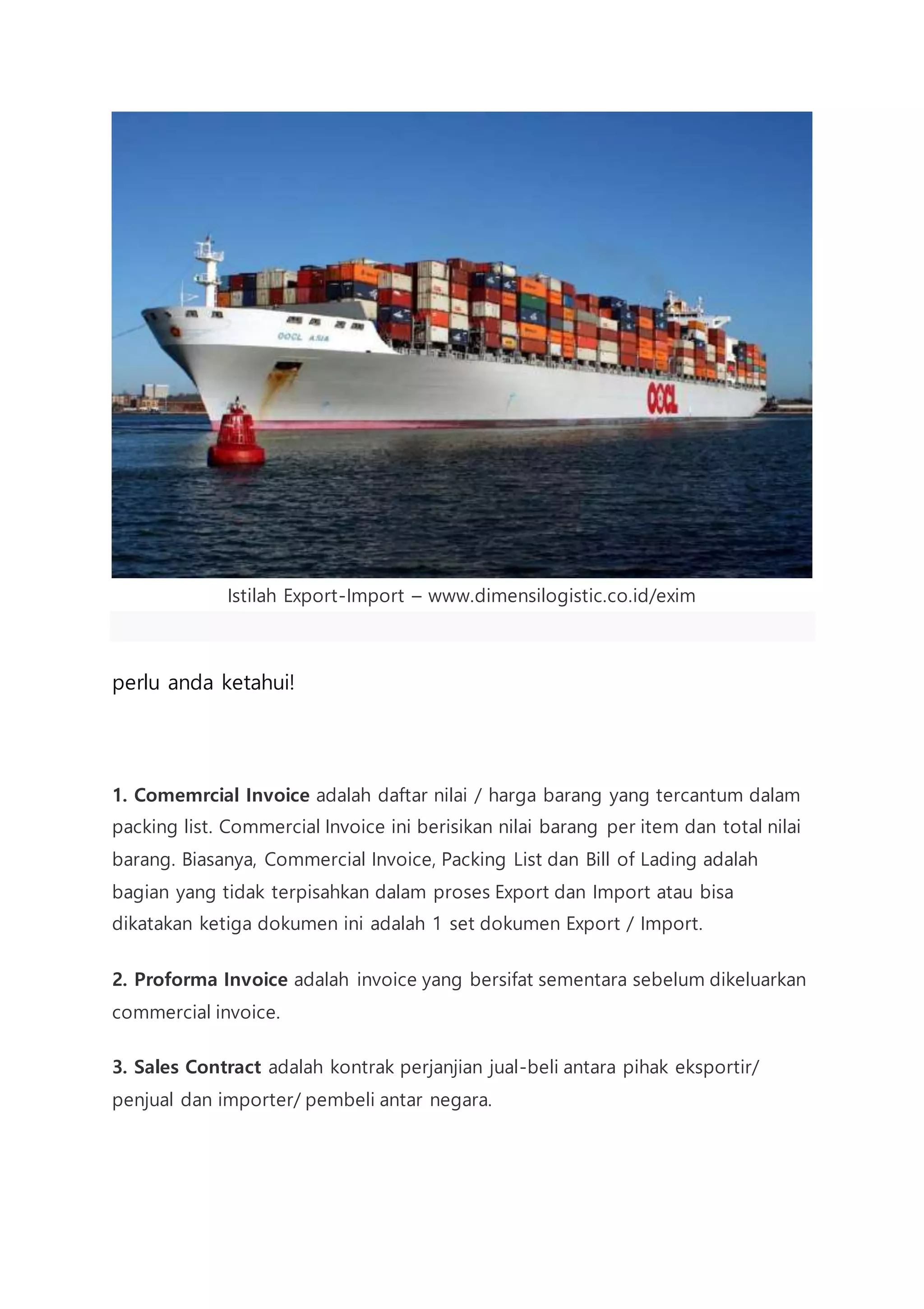 100 istilah dalam ekspor impor yang wajib diketahui | DOCX