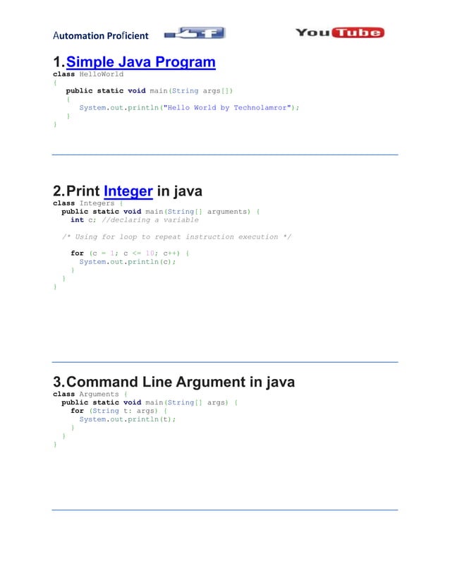 100 JAVA Programs-1.pdf | Programming Languages | Computing