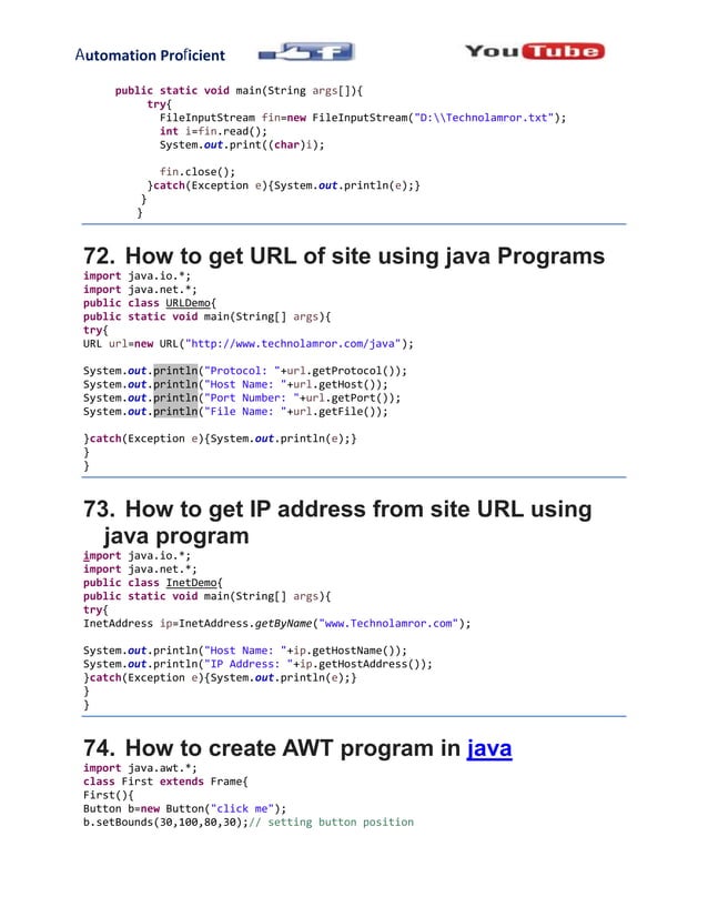 100 JAVA Programs-1.pdf | Programming Languages | Computing