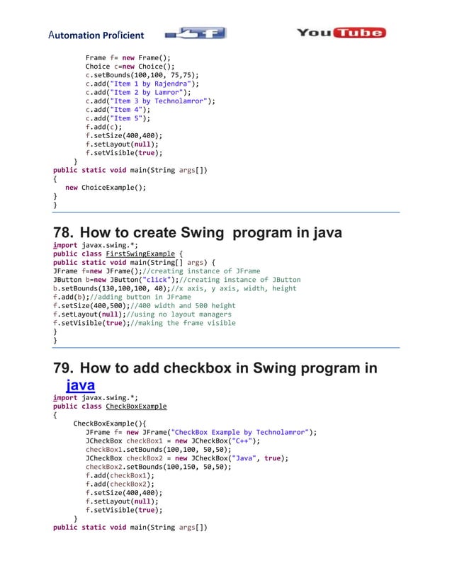 100 JAVA Programs-1.pdf | Programming Languages | Computing